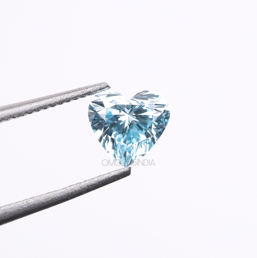 1.50 CT, 7.51 MM | Blue Diamond | Heart Shape Diamond | Fancy Color ...