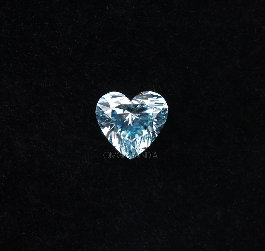 0.55 CT | Blue Color Heart Shape Diamond | Lab Grown Diamond | Unique ...
