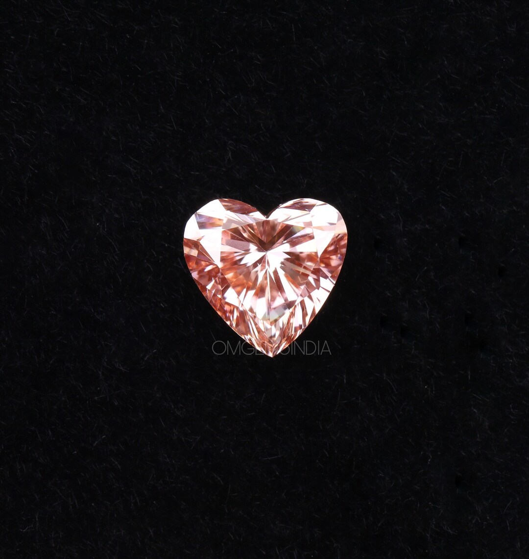 0.55 CT | Pink Color Heart Shape Diamond | Lab Grown Diamond | Unique ...