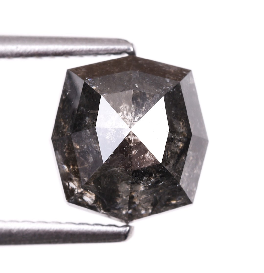Buy 2.27 CT, 7.4 X 7.1 MM Salt and Pepper Octagon Cut Diamond Natural ...