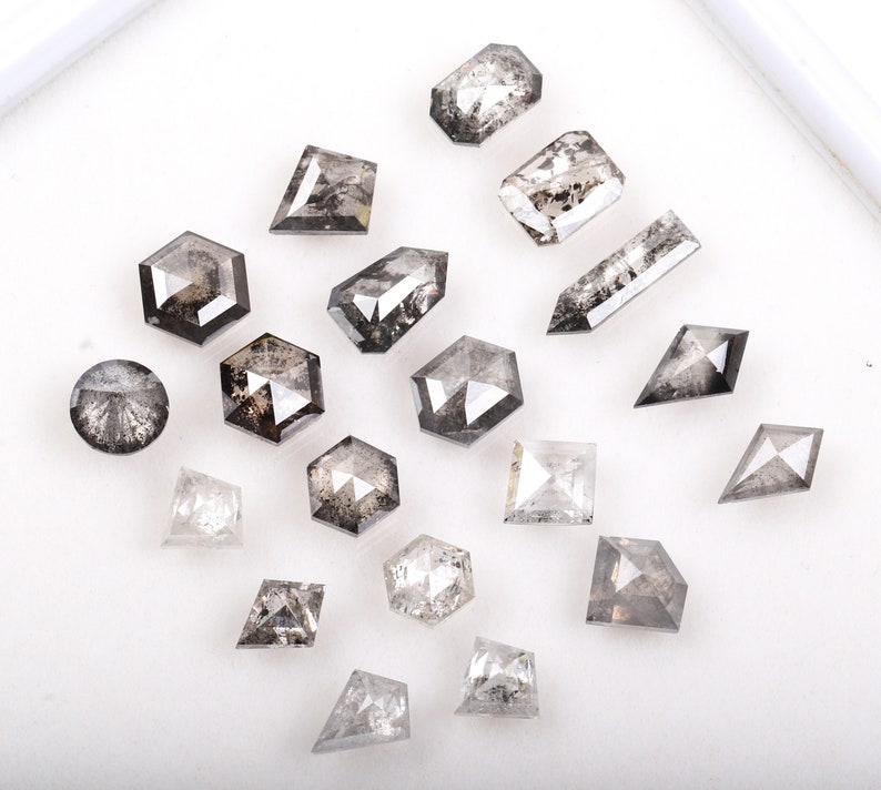 Salt and Pepper Diamond Mix Shape Diamond Handmade Jewelry - Etsy