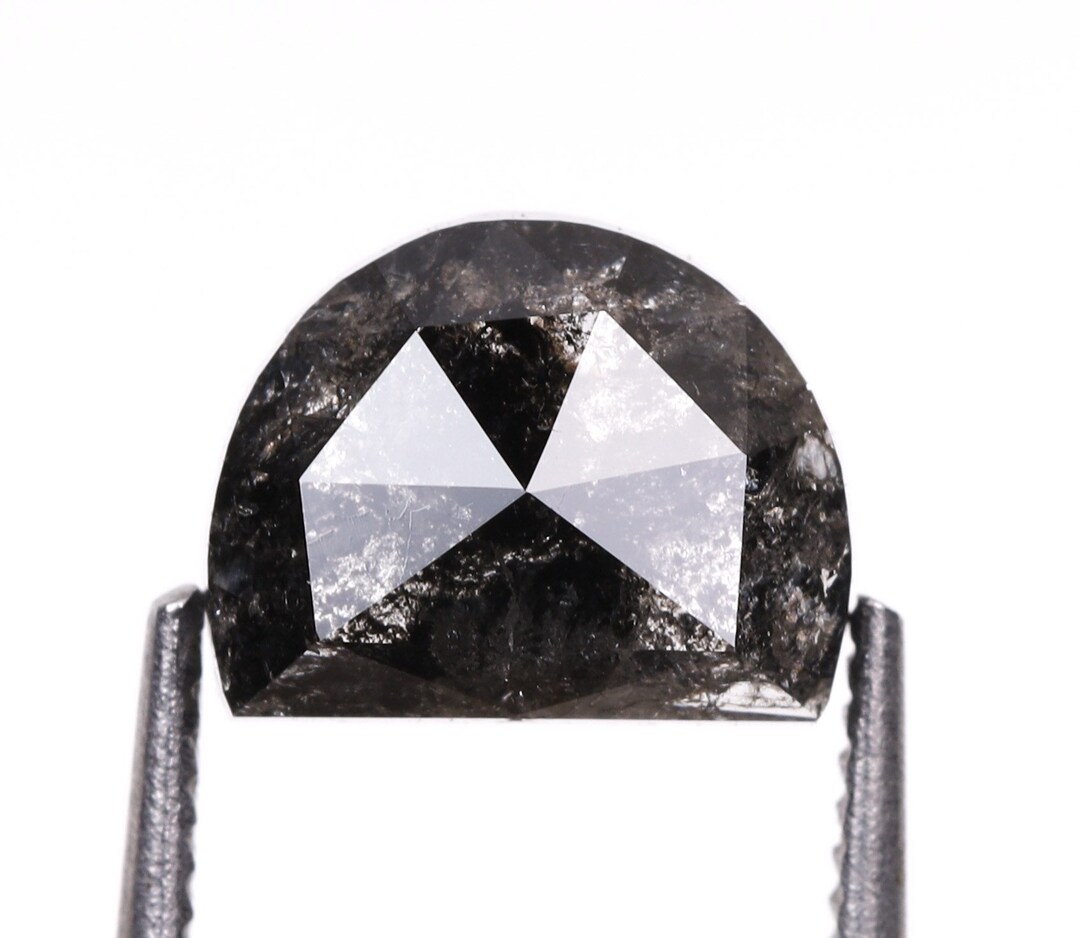 Buy 0.97 CT, 6.6 X 5.2 MM | Salt and Pepper Crescent Cut Diamond ...