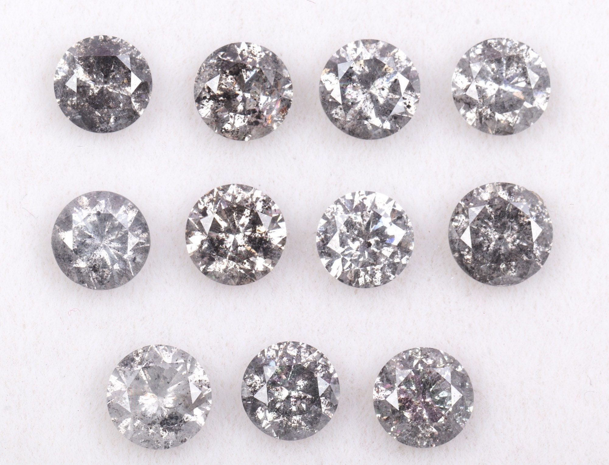 3.5 MM | Salt and Pepper Diamond | Round Brilliant Cut Diamond ...