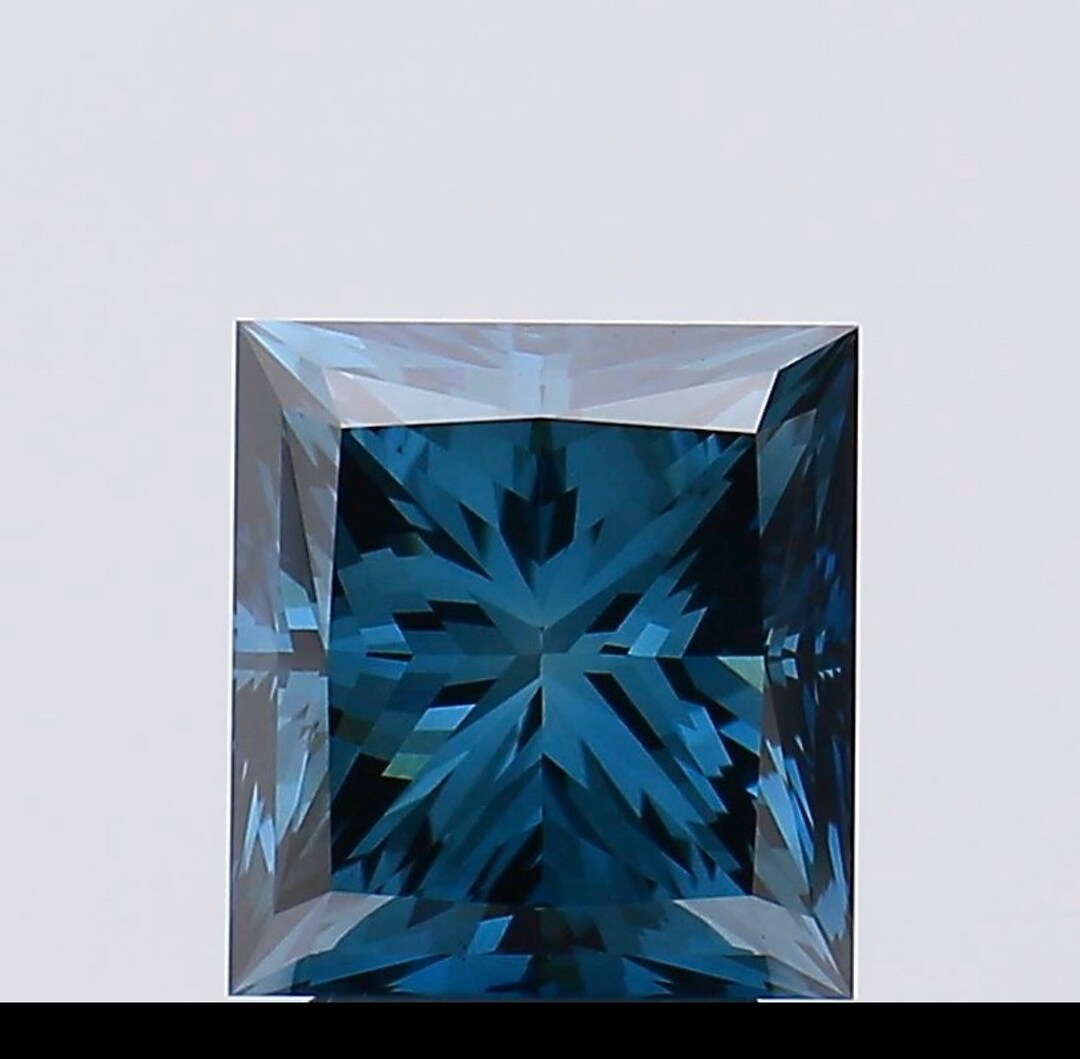 4.03 CT | Blue Princess Cut Diamond | Lab Grown Diamond | Fancy Loose ...