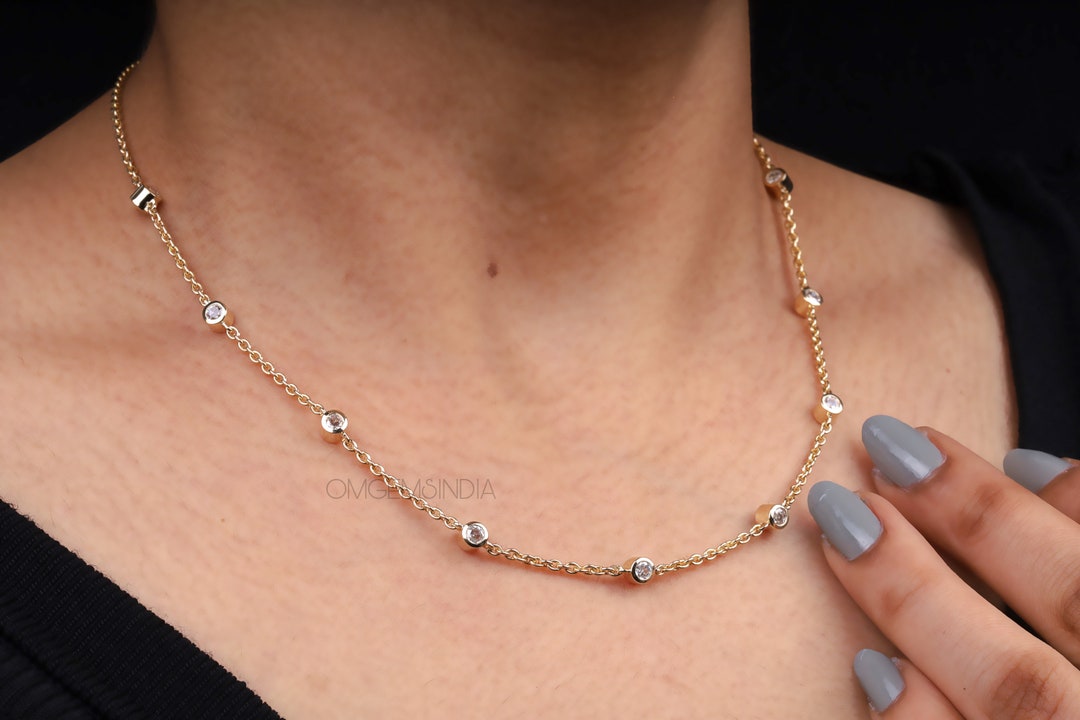 Diamond Charm Necklace | Diamond Necklace | Dainty Necklace | Solitaire ...