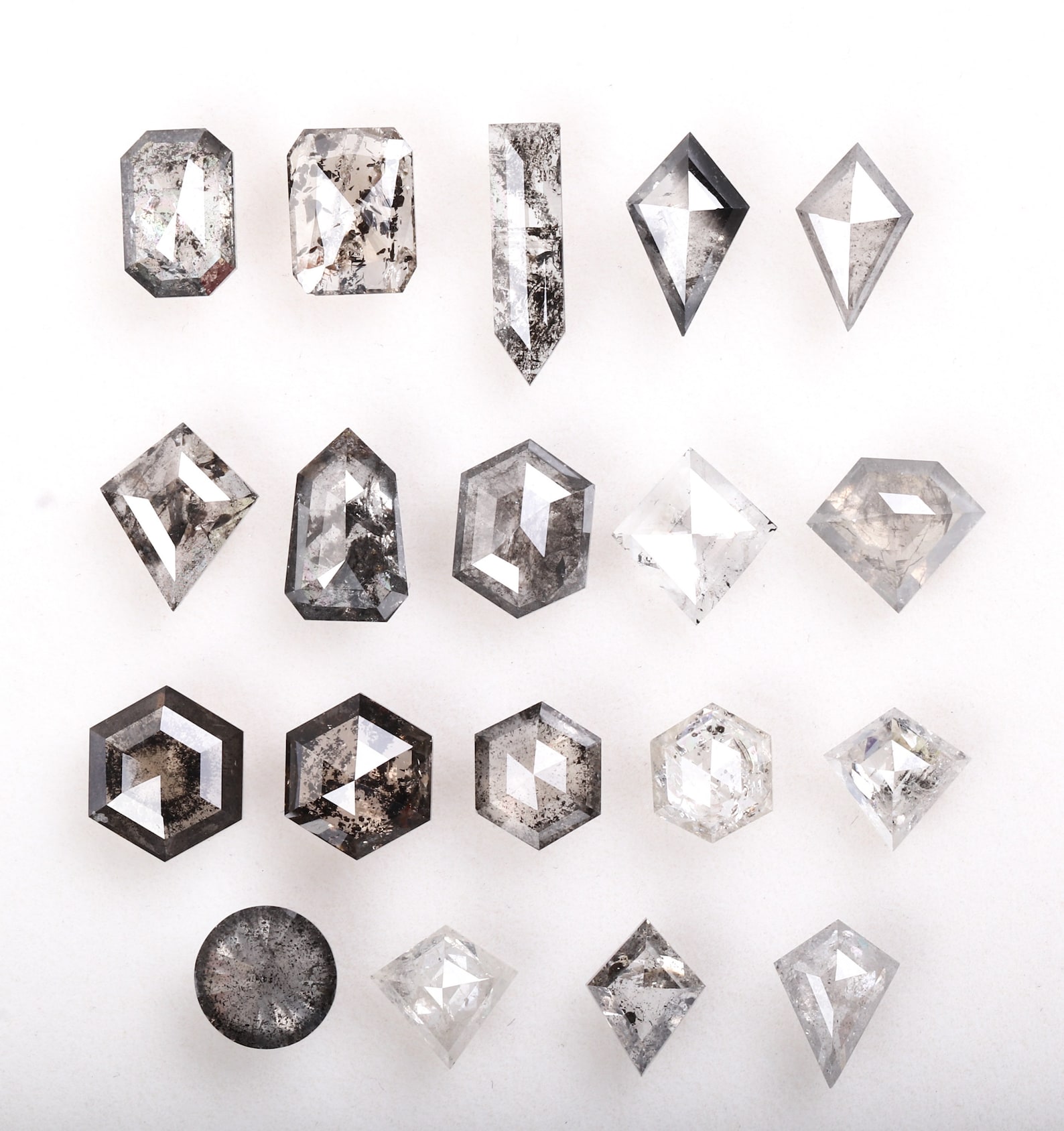 Salt and Pepper Diamond Mix Shape Diamond Handmade Jewelry - Etsy