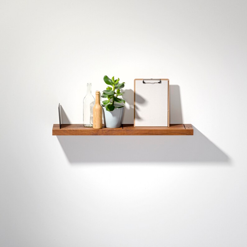 Small Walnut Wall Shelf Made of Solid Wood - Etsy