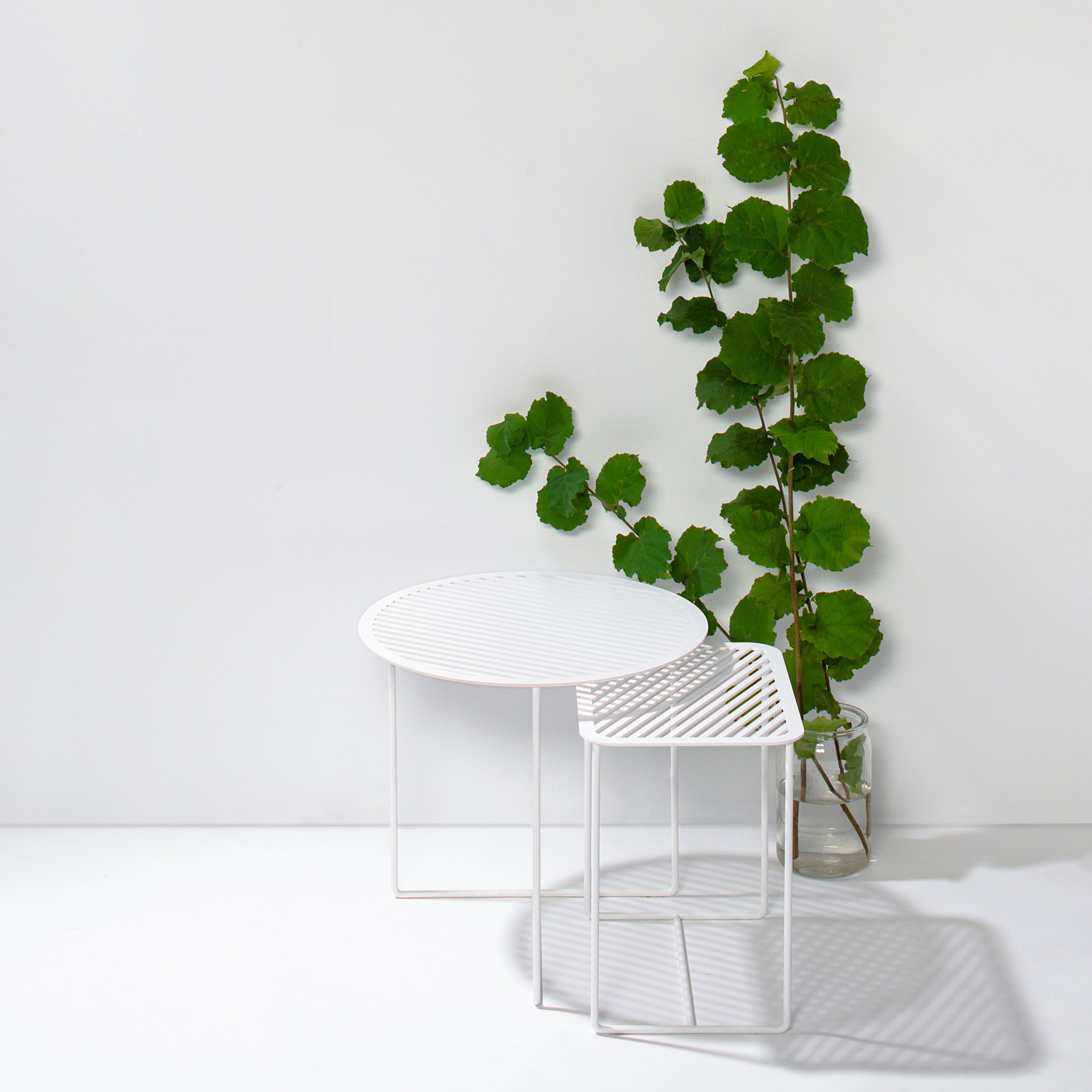 Side Table Made of White Metal With Gridded Table Top Can Be - Etsy