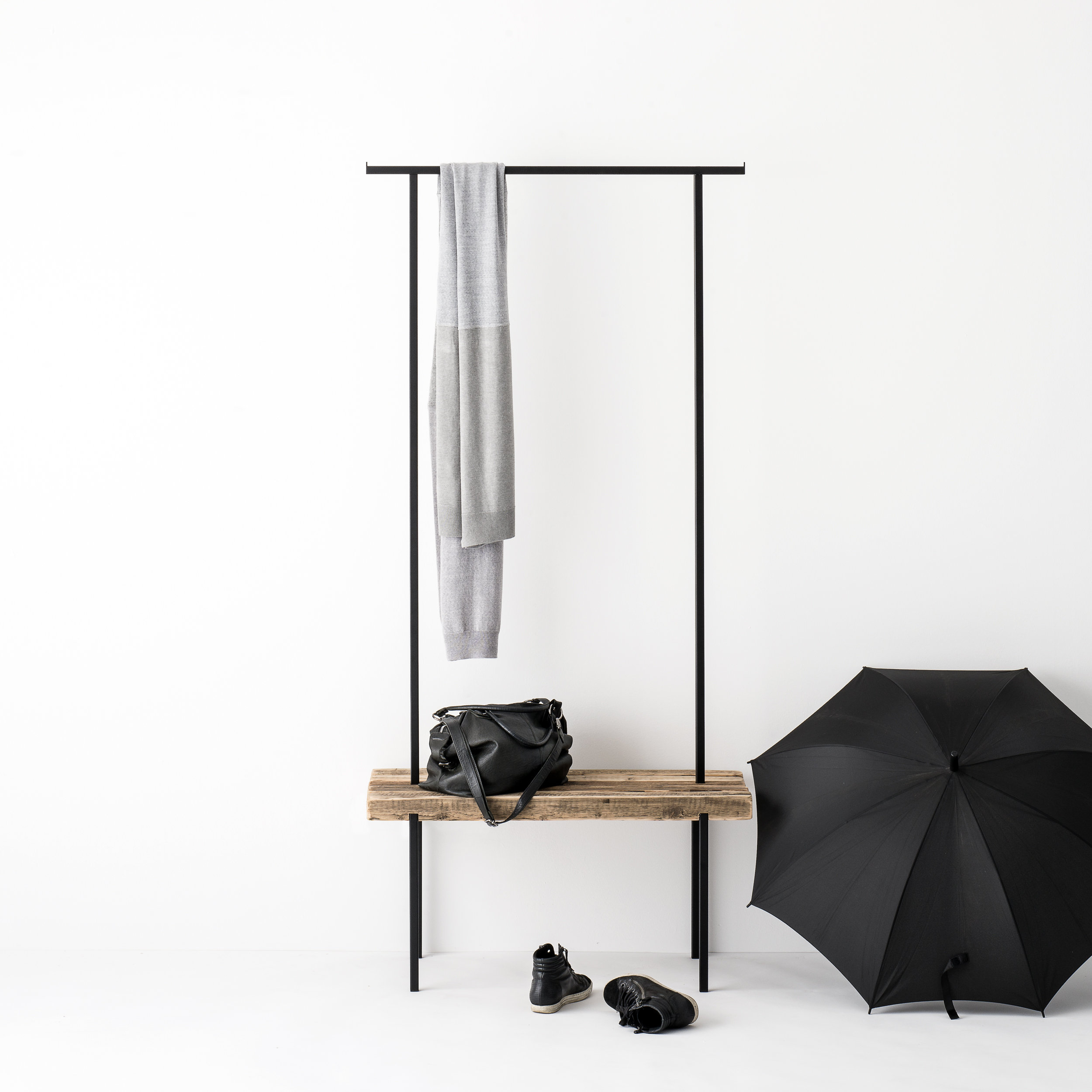 Small Coat Rack Made of Reclaimed Wood With Practical Bench - Etsy