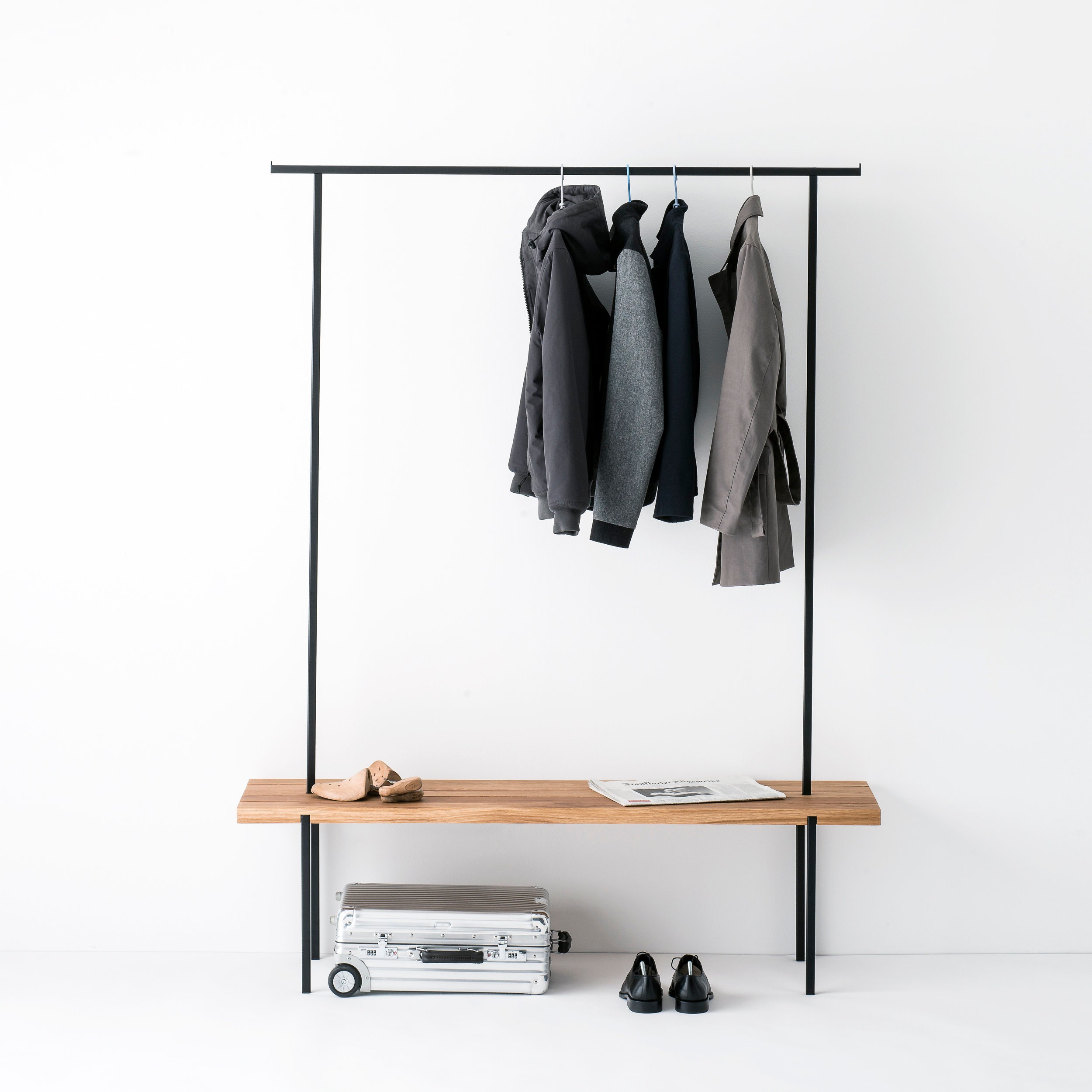 Large Oak Coat Rack With Integrated Bench and Hanging Options - Etsy