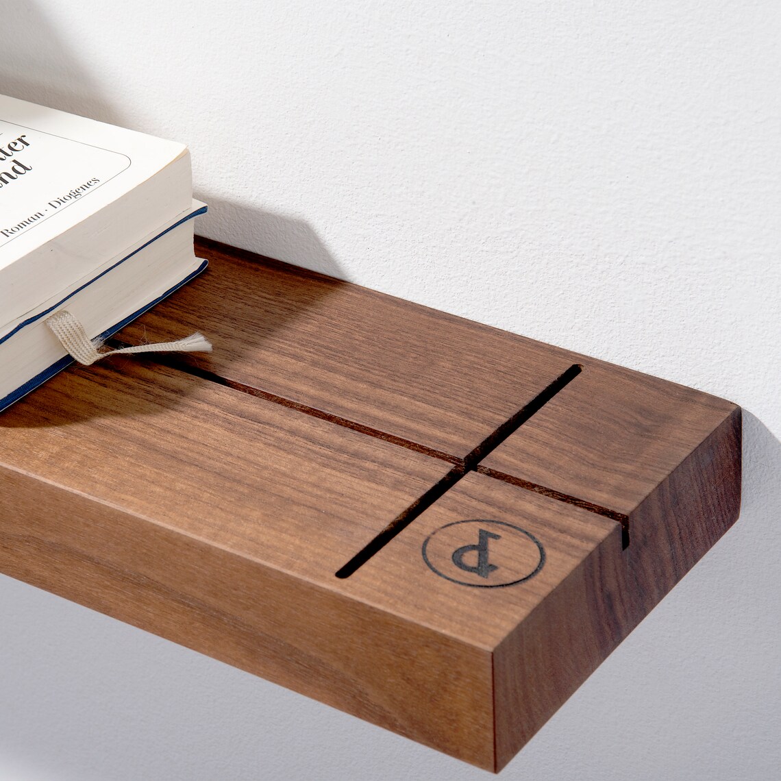 Small Walnut Wall Shelf Made of Solid Wood - Etsy