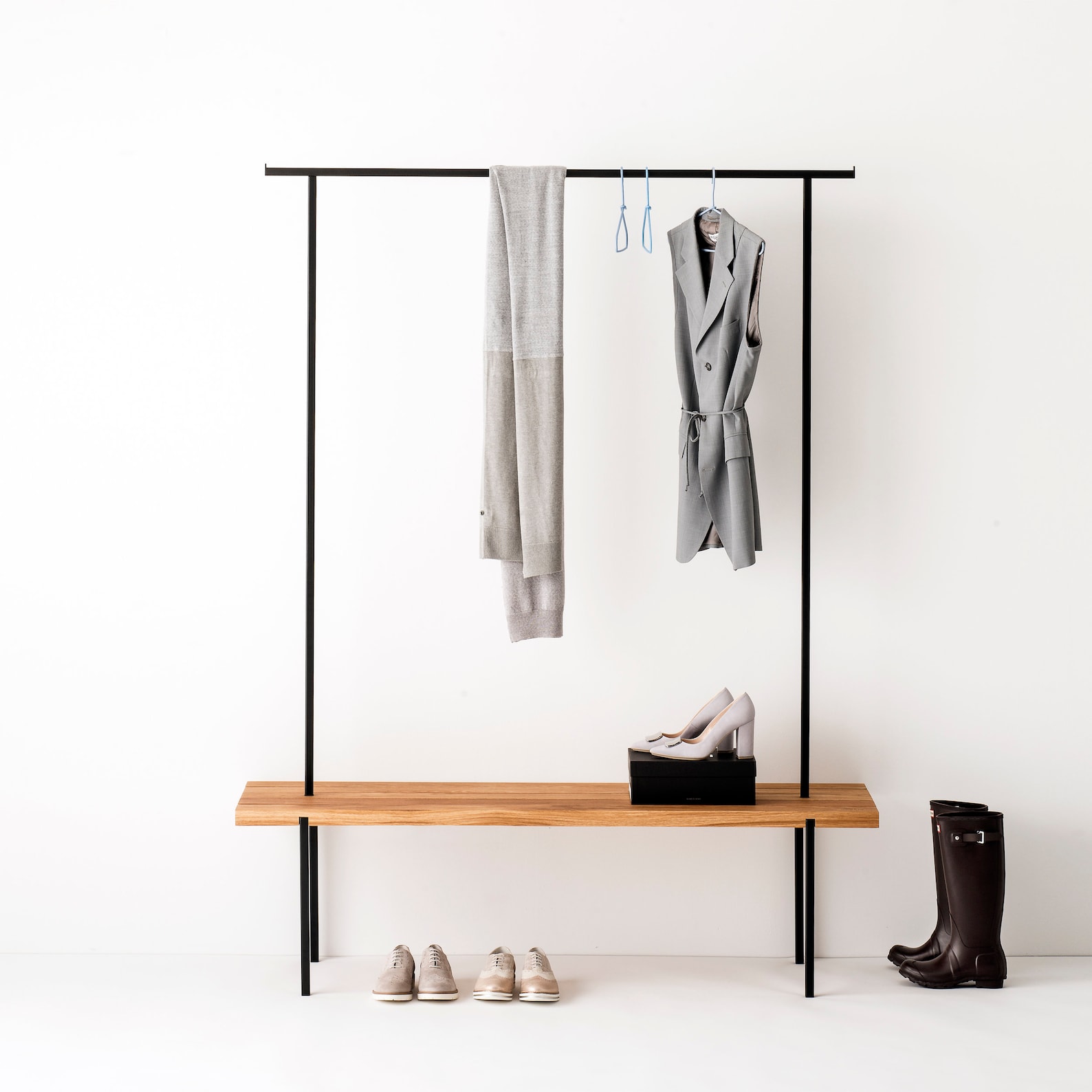 Large Oak Coat Rack With Integrated Bench and Hanging Options - Etsy