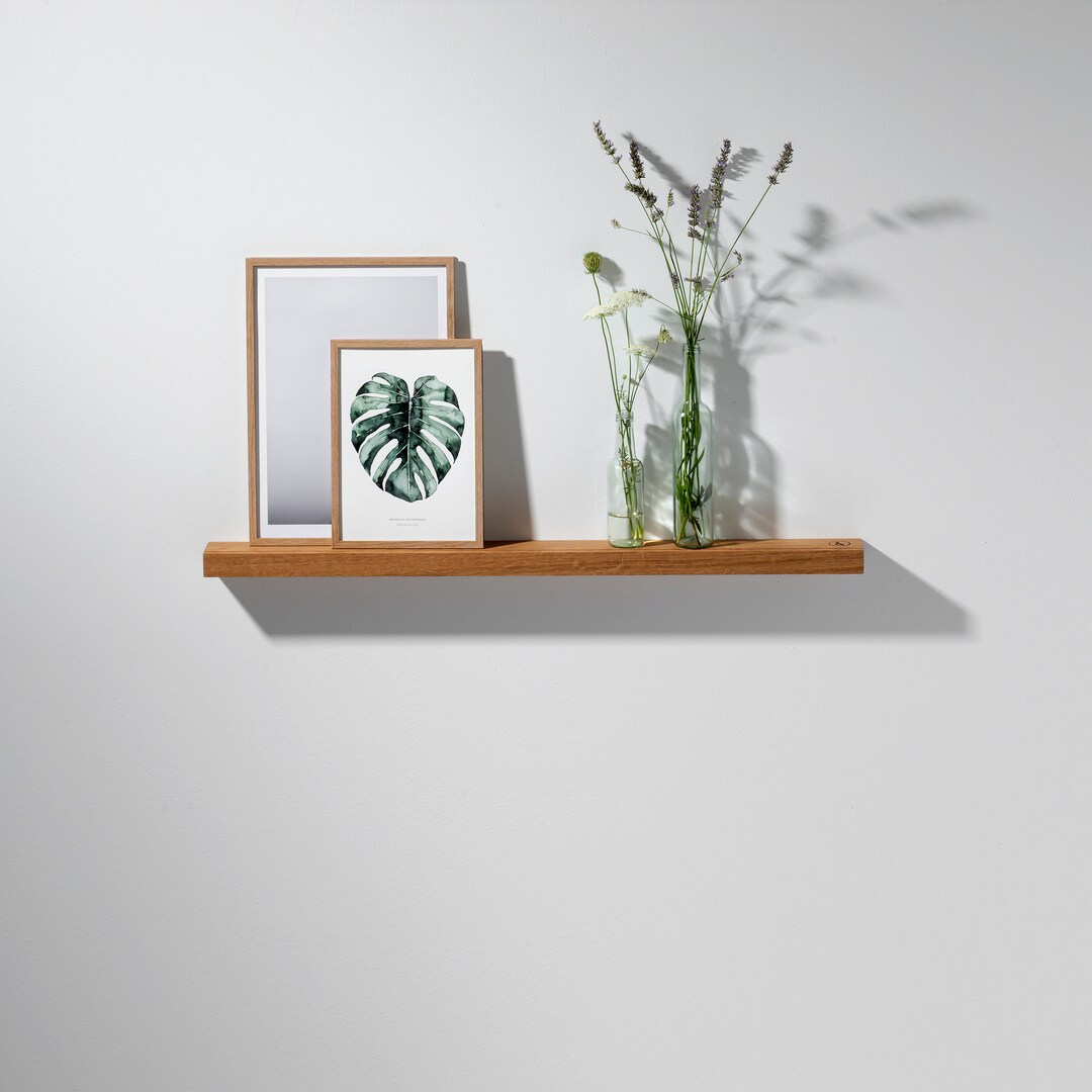 Sturdy Oak Picture Ledge Usable as a Wall Shelf - Etsy