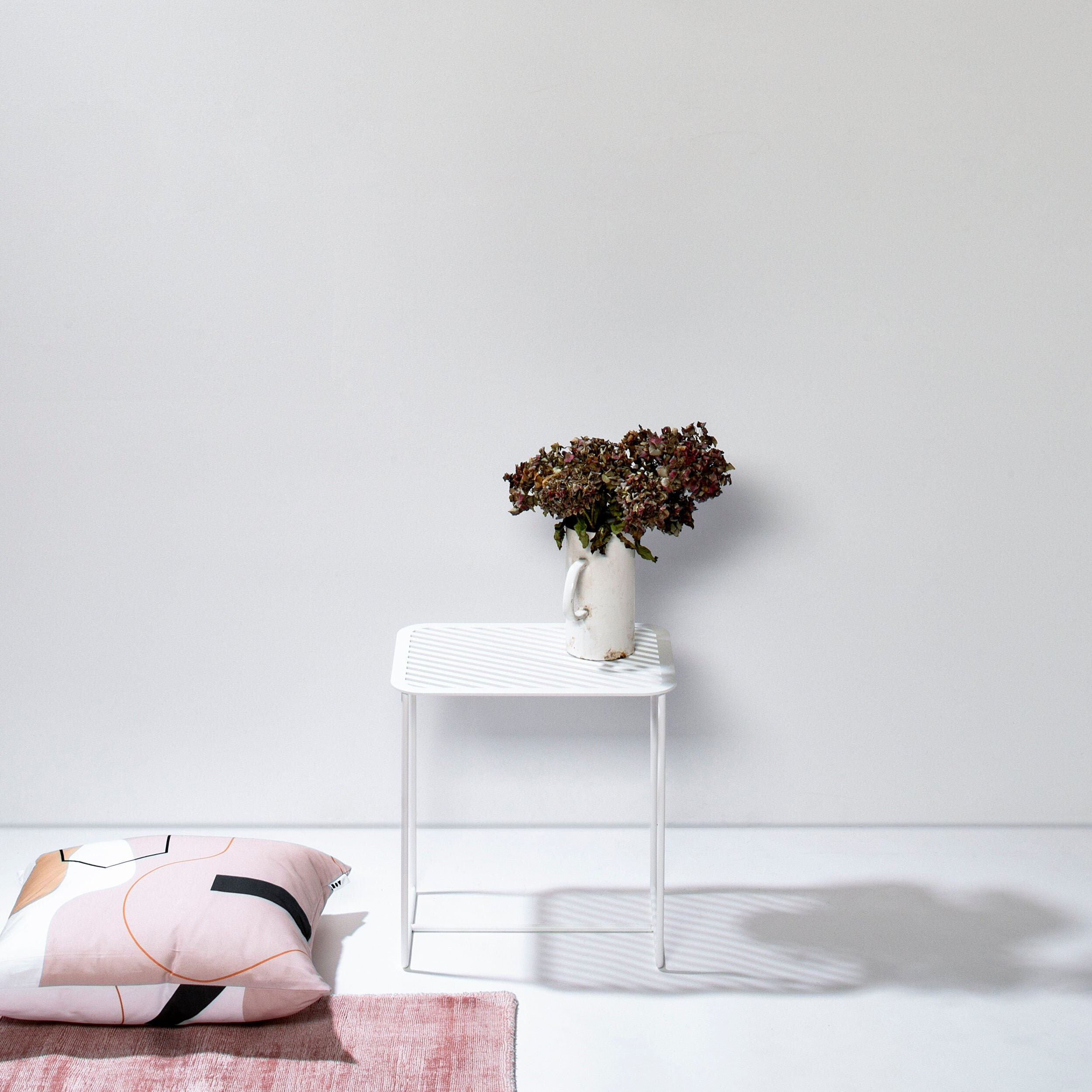 Side Table Made of White Metal With Gridded Table Top Can Be - Etsy