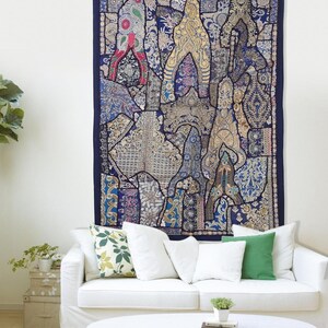 Vintage Embroidered Patchwork Tapestry, Cotton Tapestry, 40x60 Wall ...