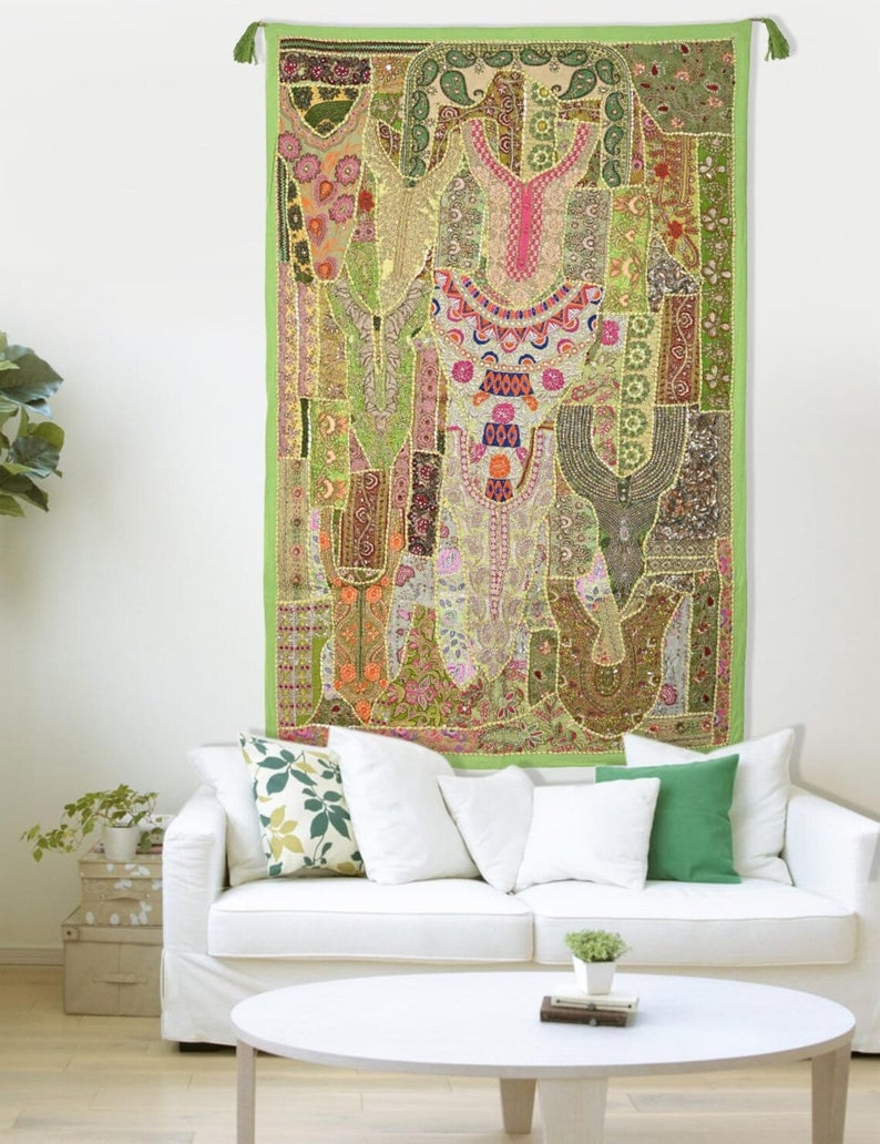 Vintage Embroidered Patchwork Tapestry Cotton Tapestry 40x60 - Etsy