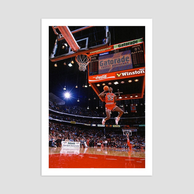 Michael Jordan 1988 Slam Dunk Contest Photo Poster