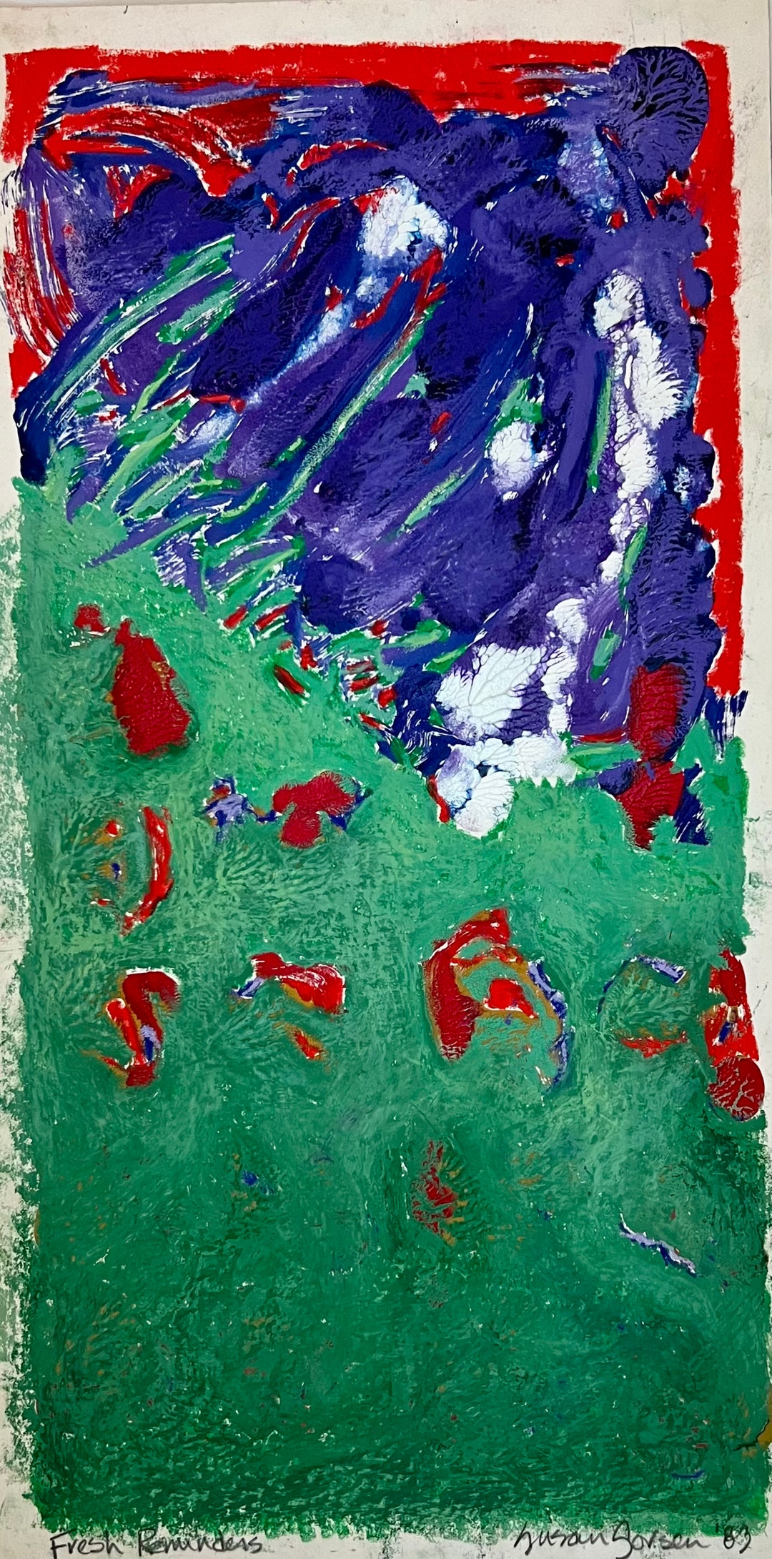 Fresh Reminders – Signed Original Vertical Abstract Art in Acrylic and ...