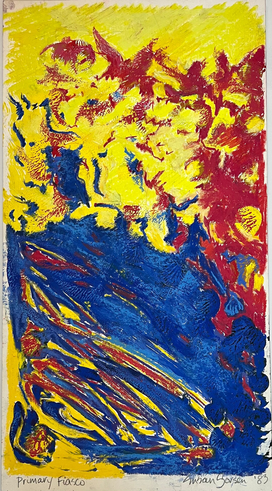 Primary Fiasco – Signed Original Abstract Acrylic Painting, Primary ...