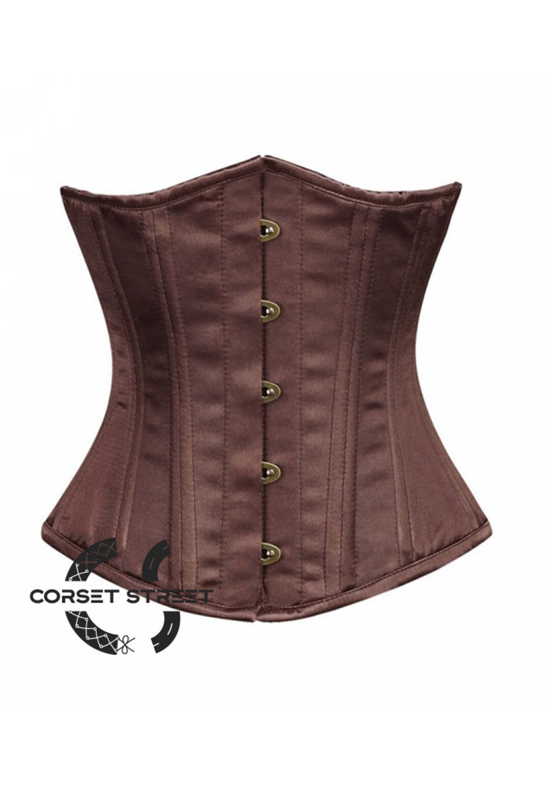 Brown Satin Gothic Costume Underbust Steel Boned Corset Concert Top - Etsy