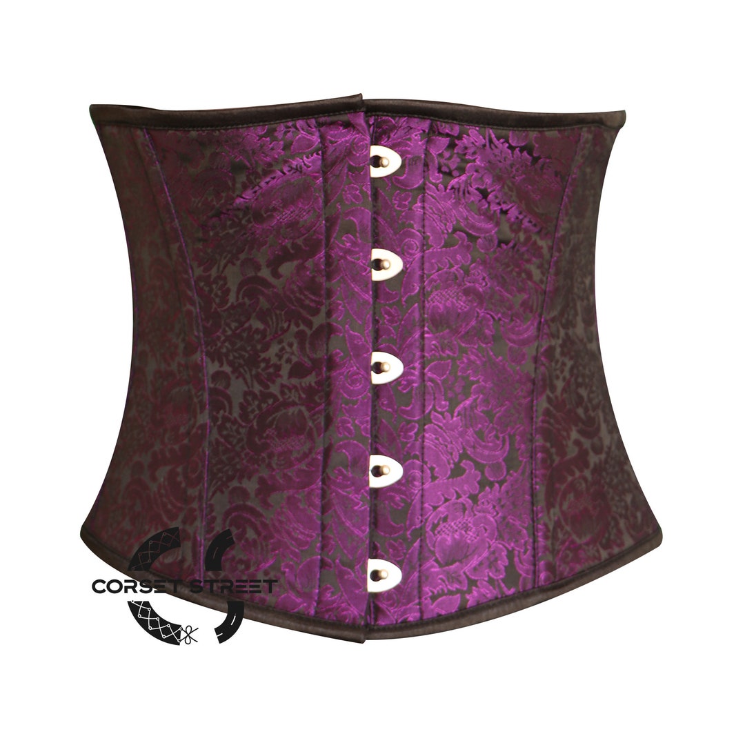 Purple and Black Brocade Gothic Costume for Women Waist Trainer ...