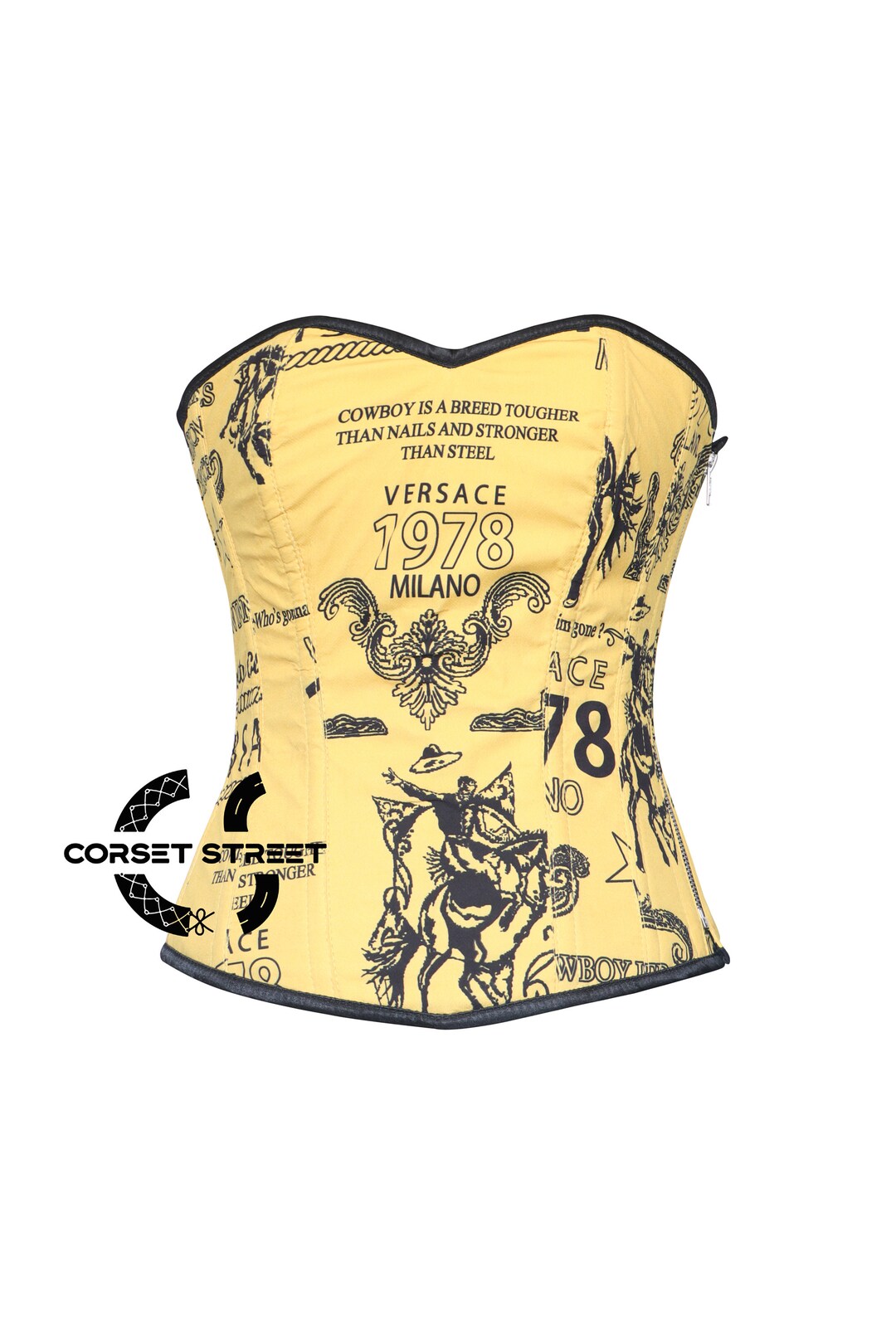 Yellow Printed Zipper Corset Bumble Bee Costume Overbust Bustier Top - Etsy