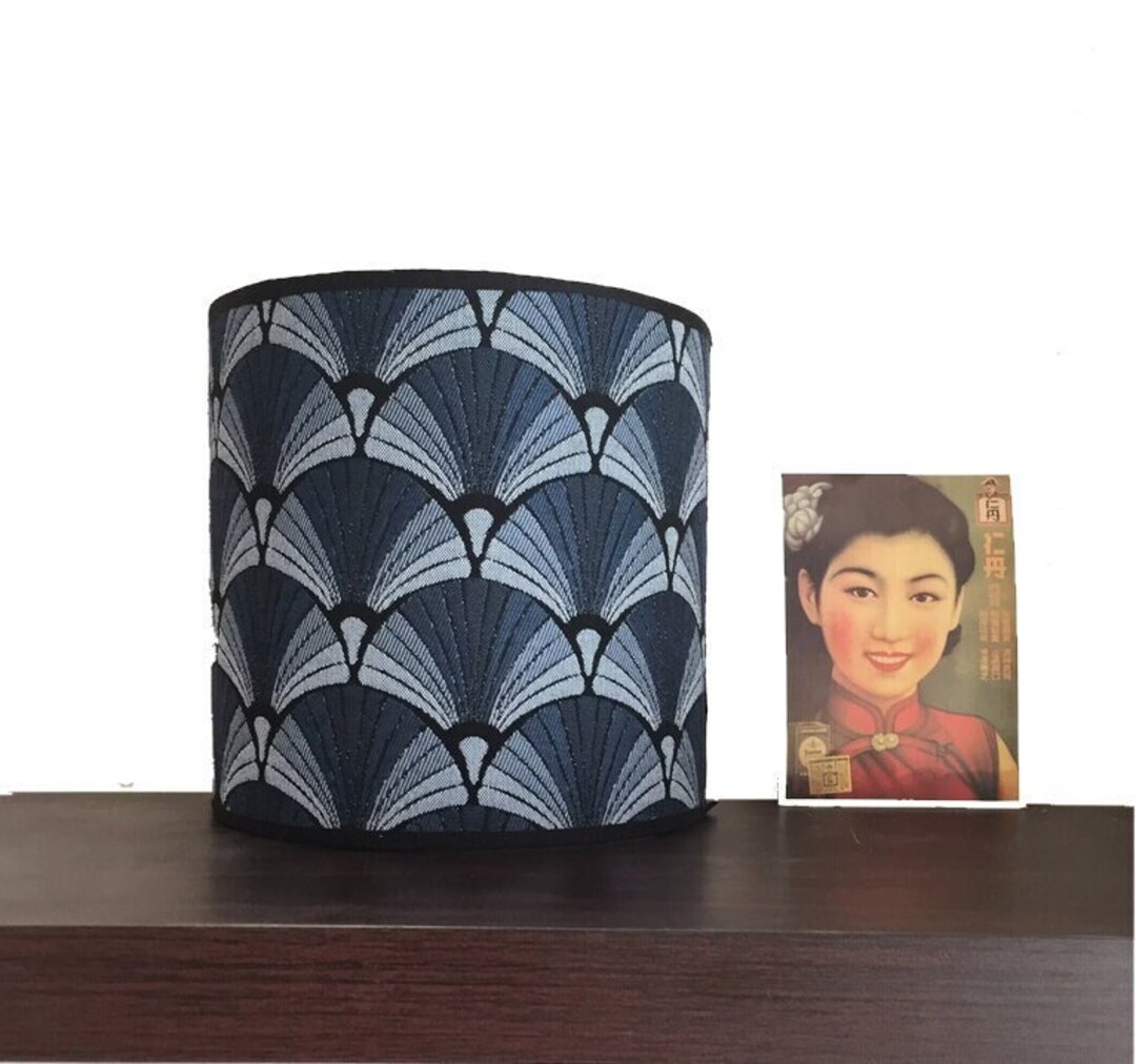 Applique Style Lampshade in Japanese Fan Pattern Fabric - Etsy