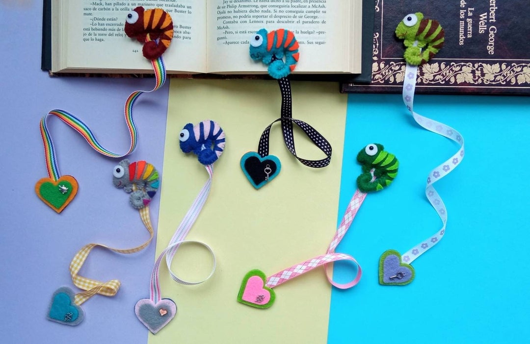 Chameleon Felt Bookmark, Rainbow Colors, Cute and Useful Present for ...
