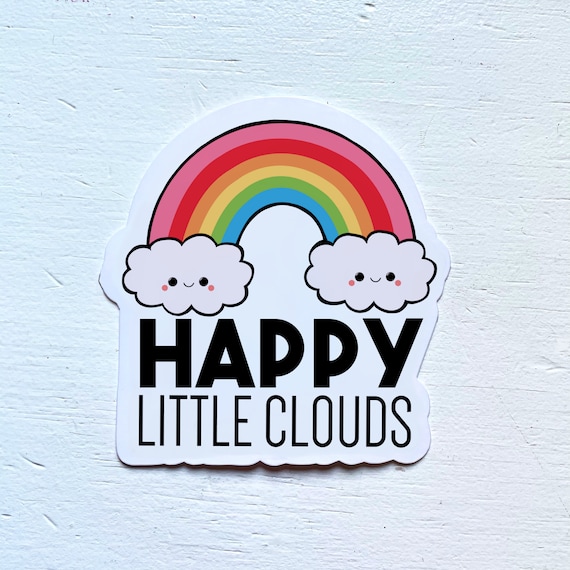 Happy Little Clouds Vinyl Stickers Bob Ross Painter | Etsy