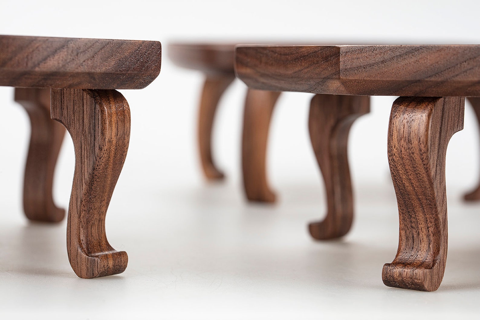 Walnut Mini Soban / Korean Antique Style Small Table / Semicircle Style ...