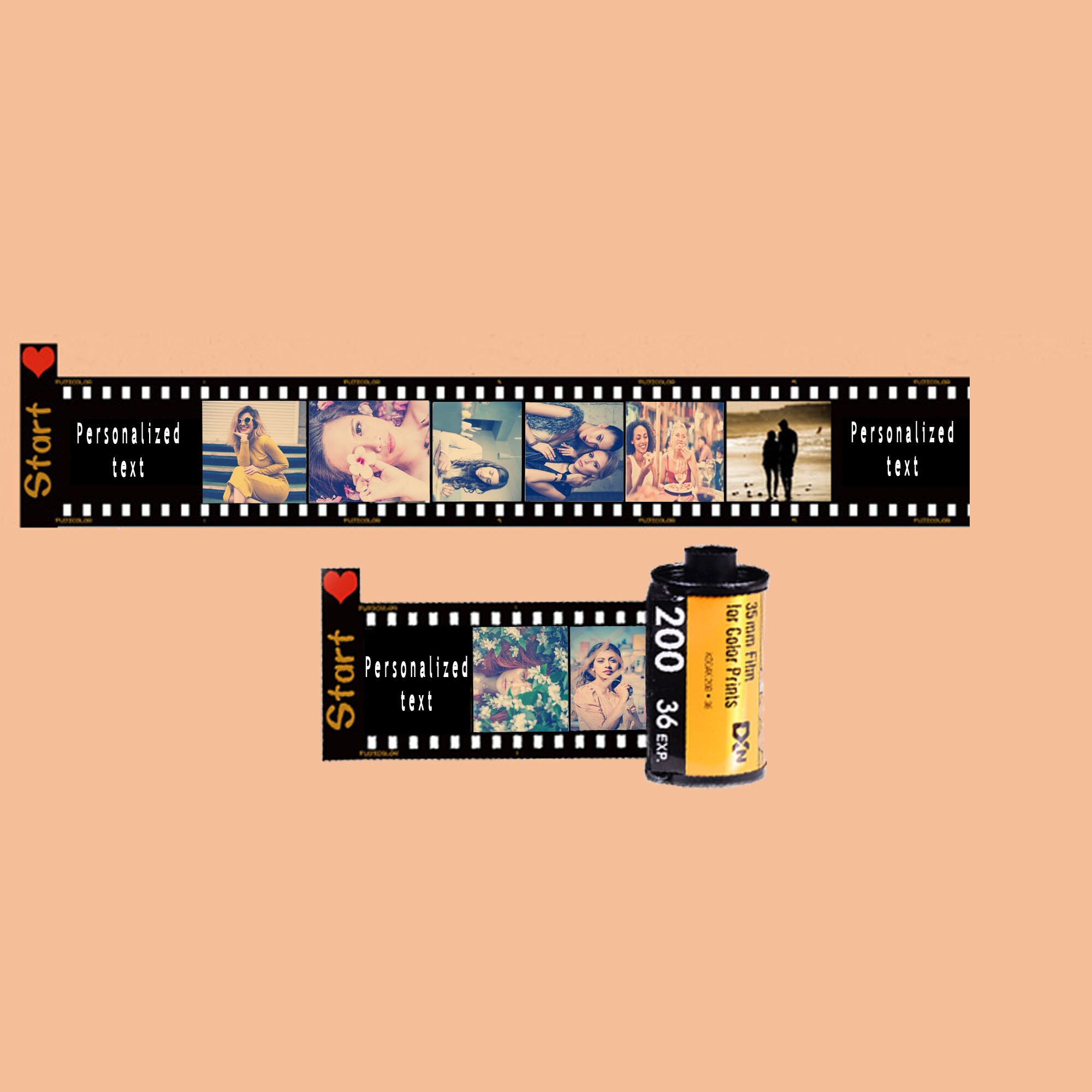 Custom Camera Film Roll Keychain, Memory Film Keychain With Photo ...