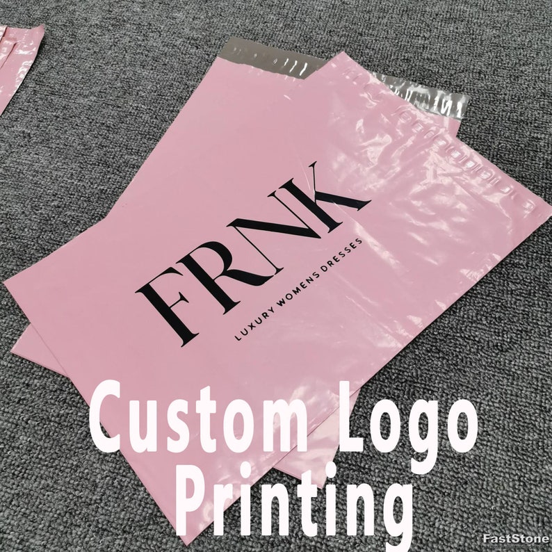Custom Pink Printed Plastic Bags, Custom Retail Packaging, Custom Poly ...