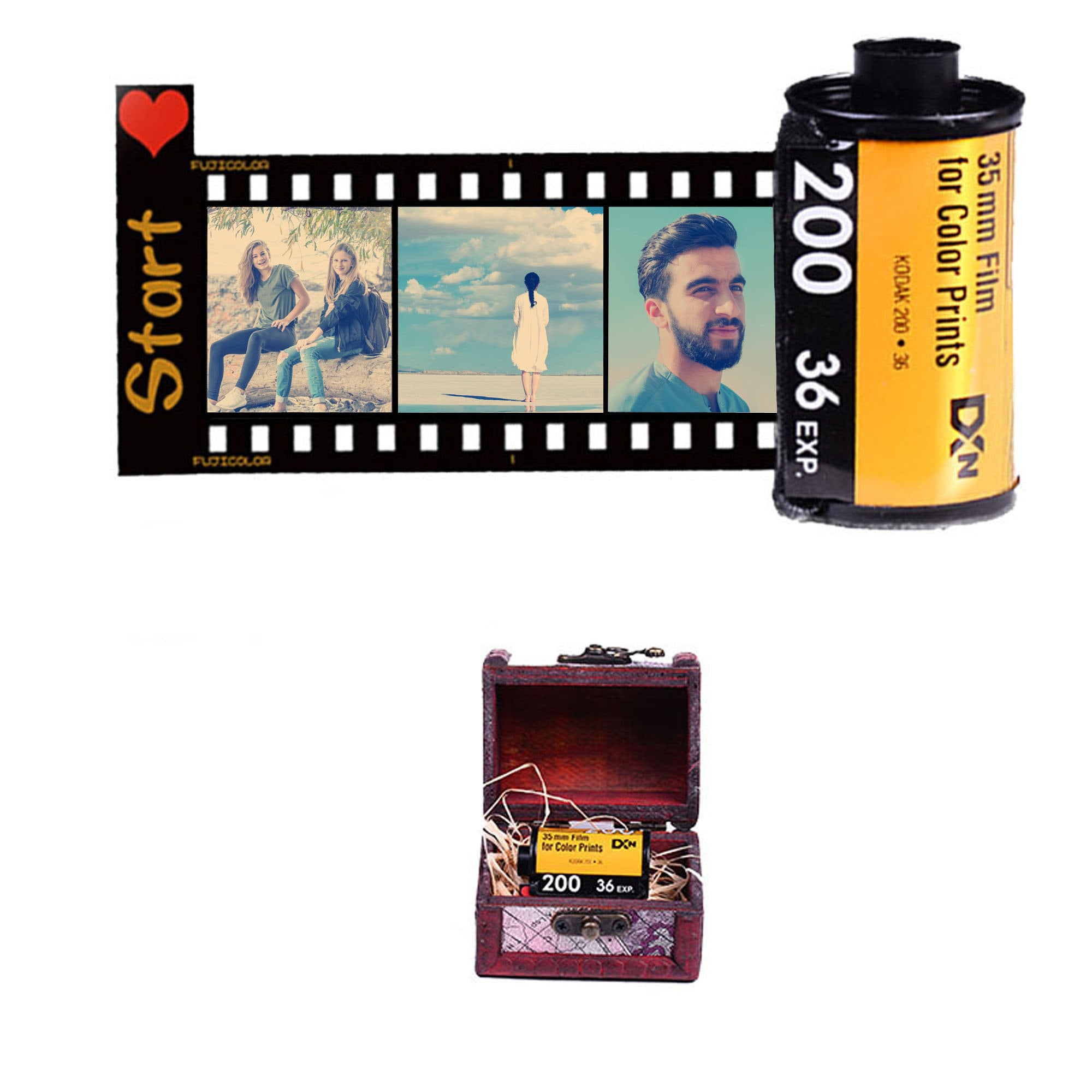 Custom Camera Film Roll Keychain, Memory Film Keychain With Photo ...