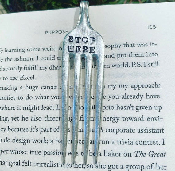 Bookmark stop Here Vintage Bookmark Stamped | Etsy