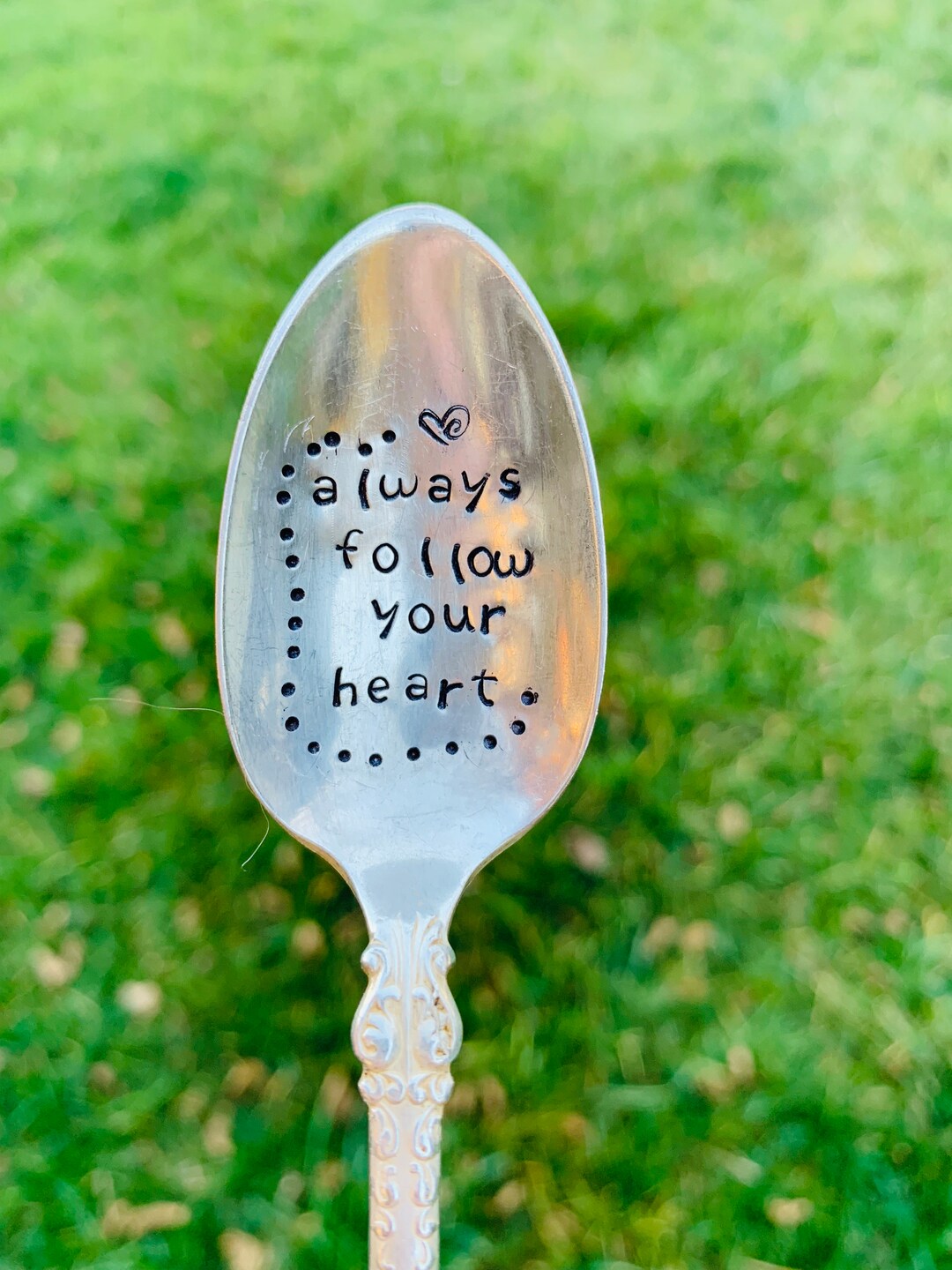 Hand Stamped Vintage Silverplate Spoon: Always Follow Your Heart - Etsy