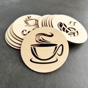 Coffee Coasters, Set of 12, Laser Cutting Files, SVG, DXF, Tea Coaster ...