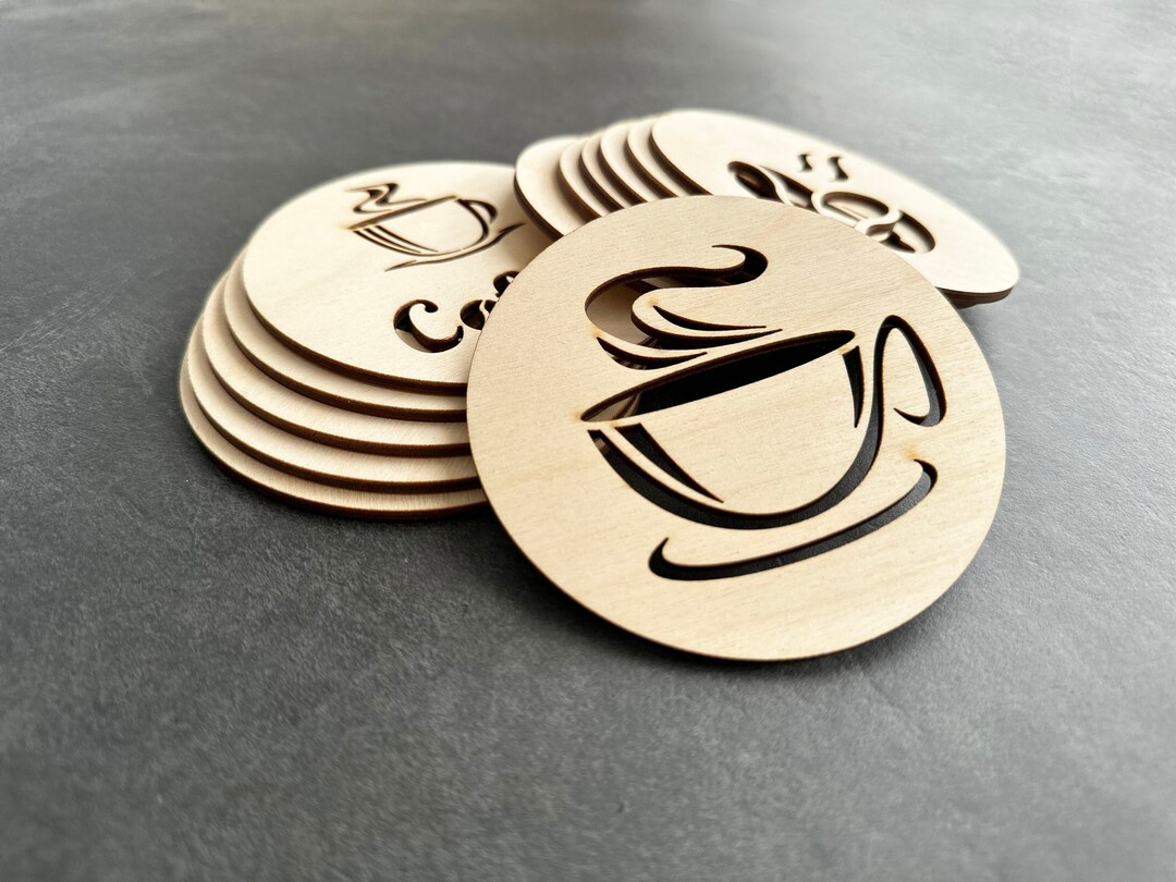 Coffee Coasters, Set of 12, Laser Cutting Files, SVG, DXF, Tea Coaster ...