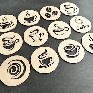 Coffee Coasters, Set of 12, Laser Cutting Files, SVG, DXF, Tea Coaster ...