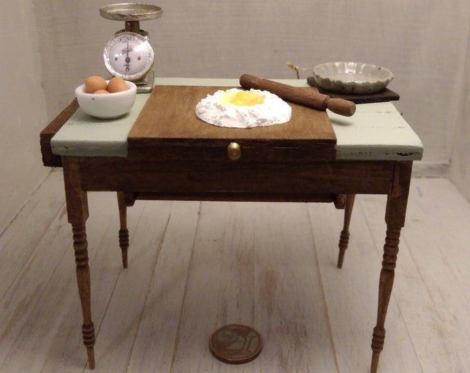Miniature Rustic Dollhouse Table Complete With Pastry Board - Etsy