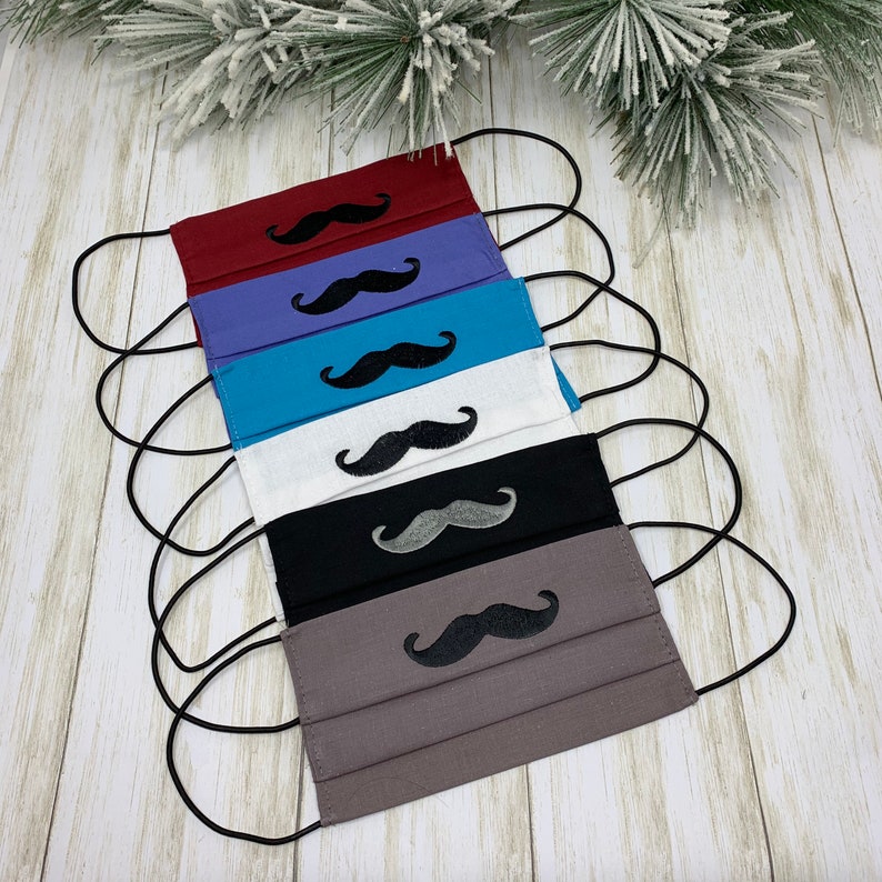 Mustache Embroidered Face Mask. Cotton Mask for Face. Choose - Etsy