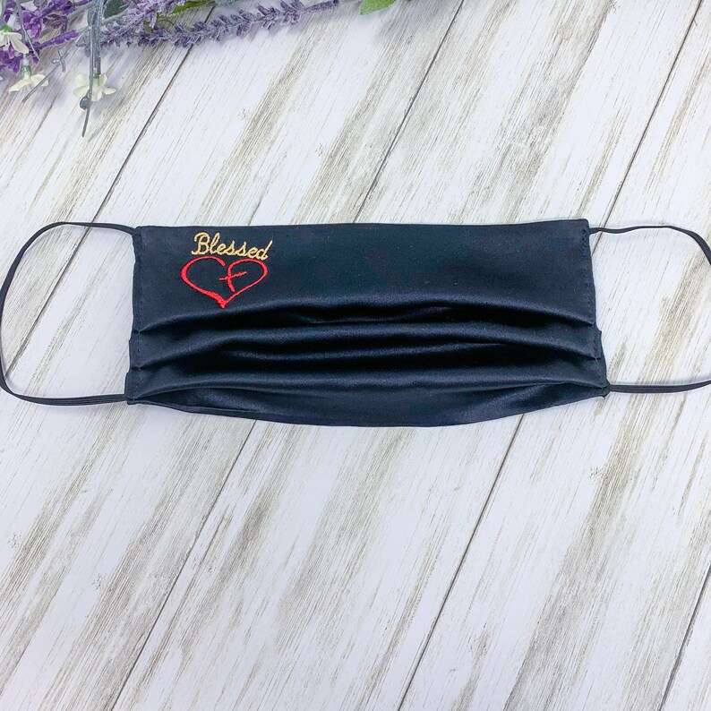 Blessed Embroidered Real Silk Face Mask. Pure Silk Embroidered | Etsy