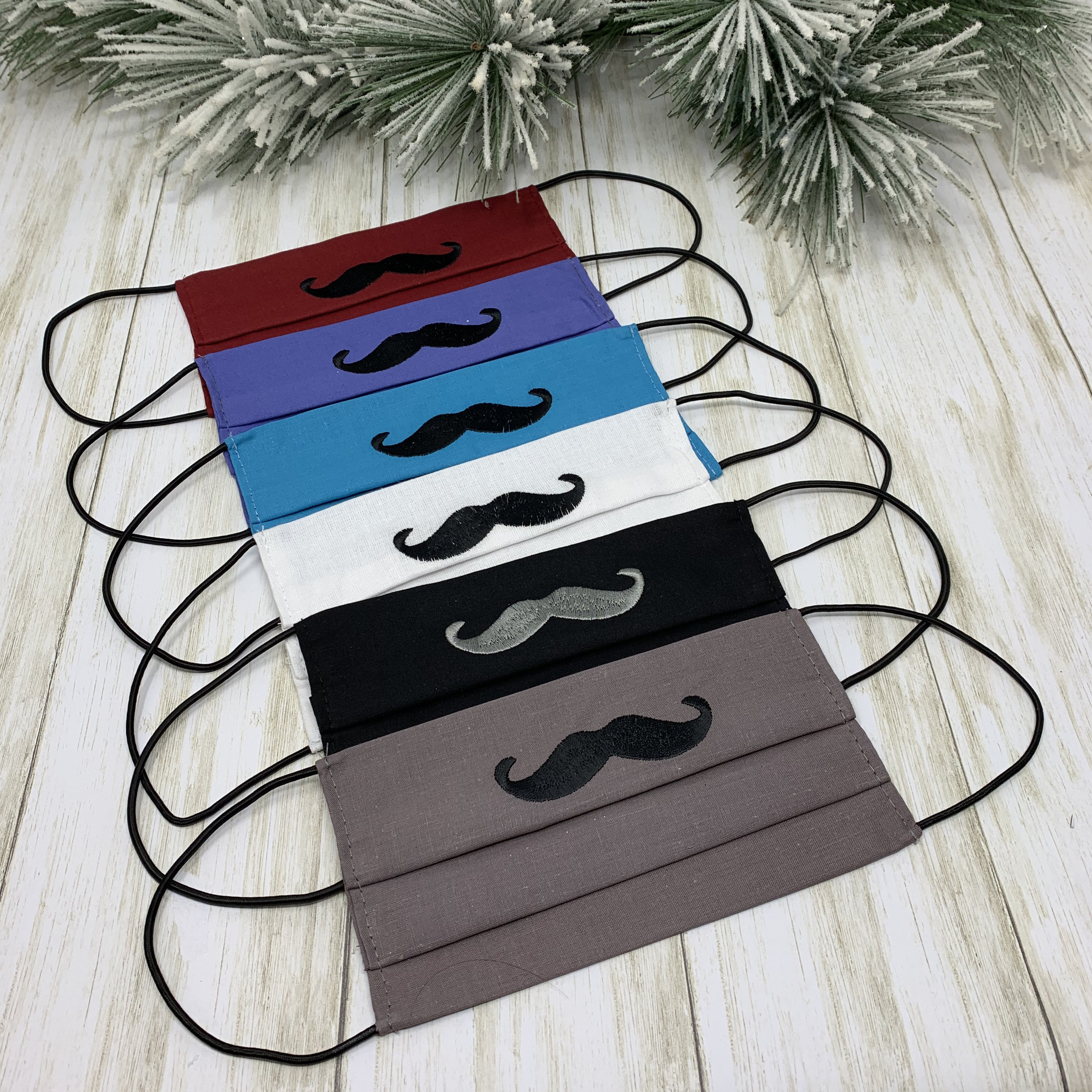 Mustache Embroidered Face Mask. Cotton Mask For Face. Choose | Etsy
