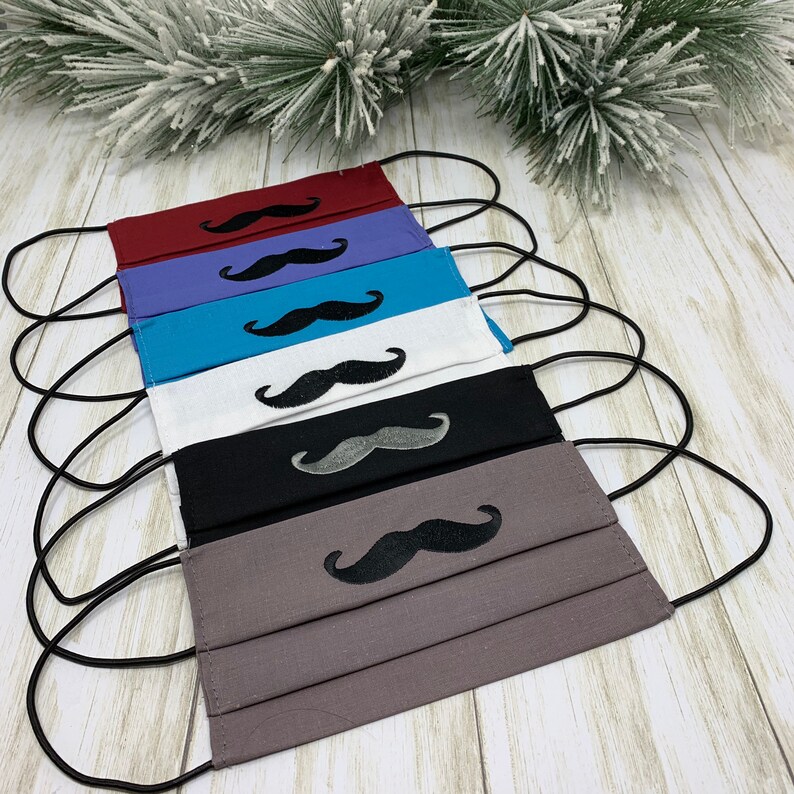 Mustache Embroidered Face Mask. Cotton Mask for Face. Choose - Etsy
