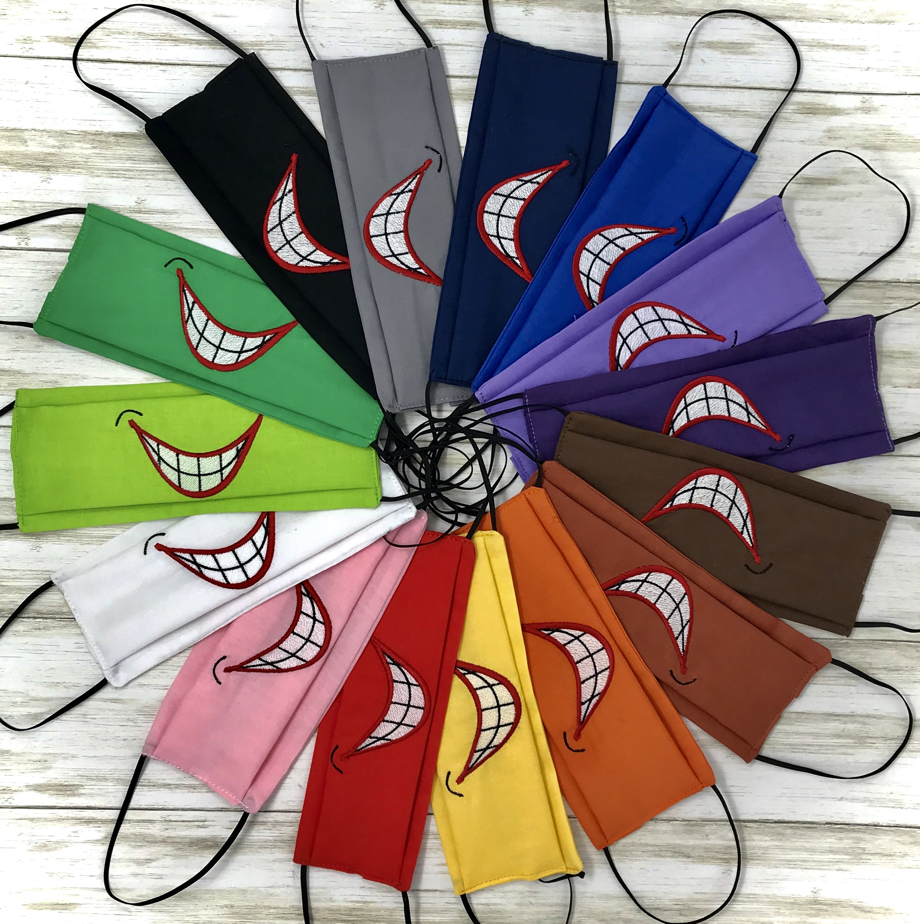 Happy Smile. Embroidered Face Mask. Reusable Washable Mask for | Etsy