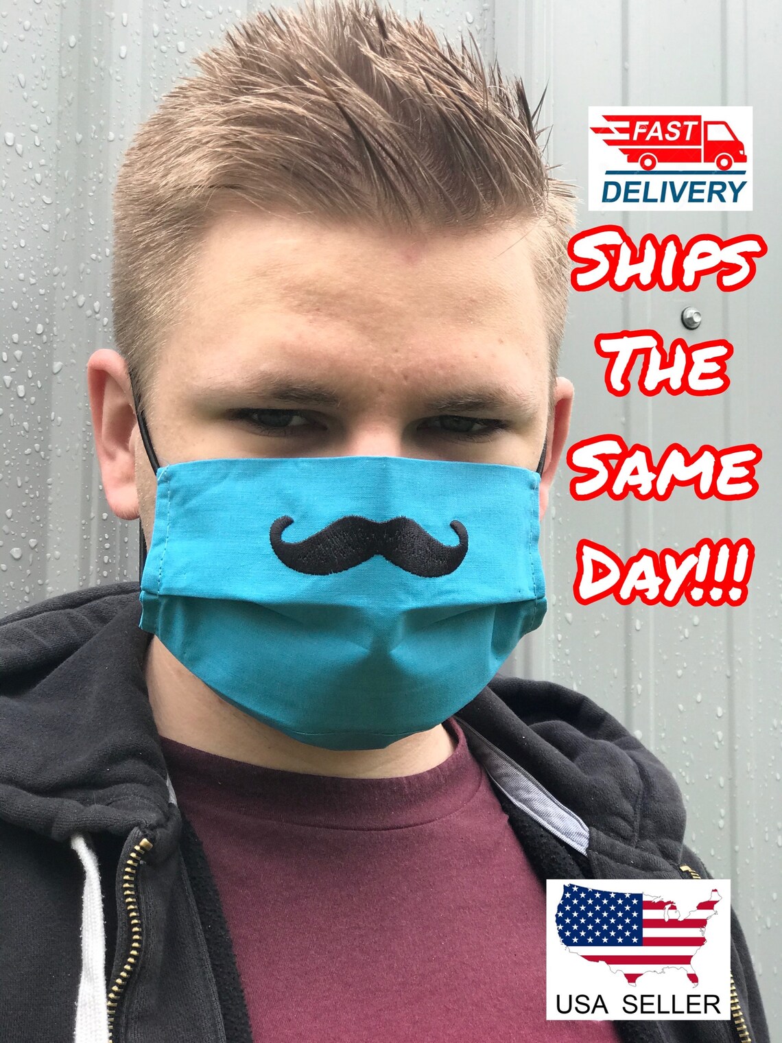 Mustache Embroidered Face Mask. Cotton Mask for Face. Choose - Etsy