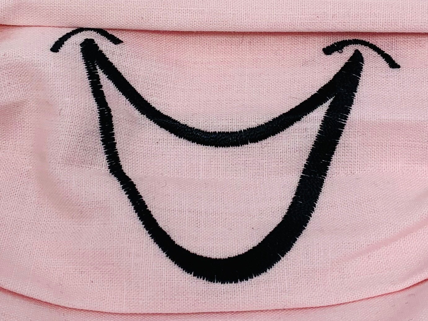 Smile Embroidered Face Mask. Cotton Handmade Mask for Face. - Etsy