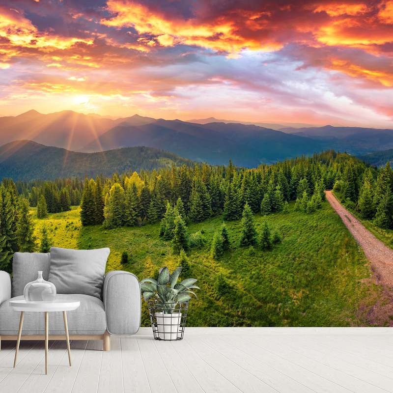 Mountain Wall Mural - Etsy