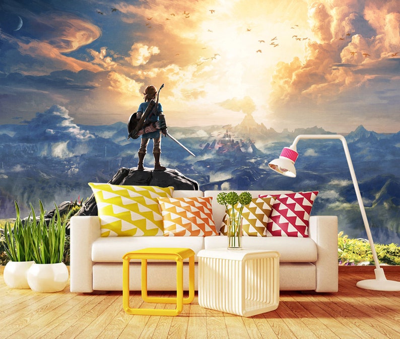 Zelda Wallpaper Zelda Mural Legend of Zelda Vinyl Wallpaper | Etsy