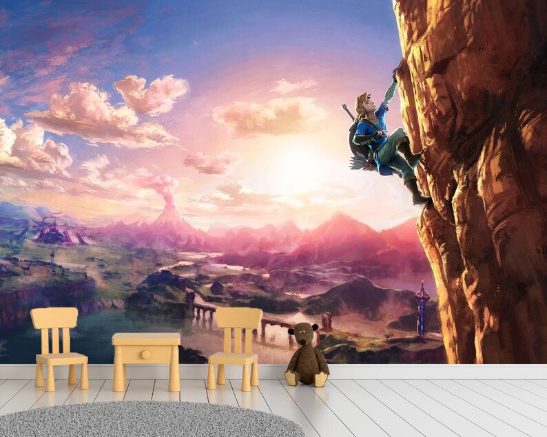 Zelda Wallpaper Legend of Zelda Gaming Mural Gamer Room Wall Decor Art ...