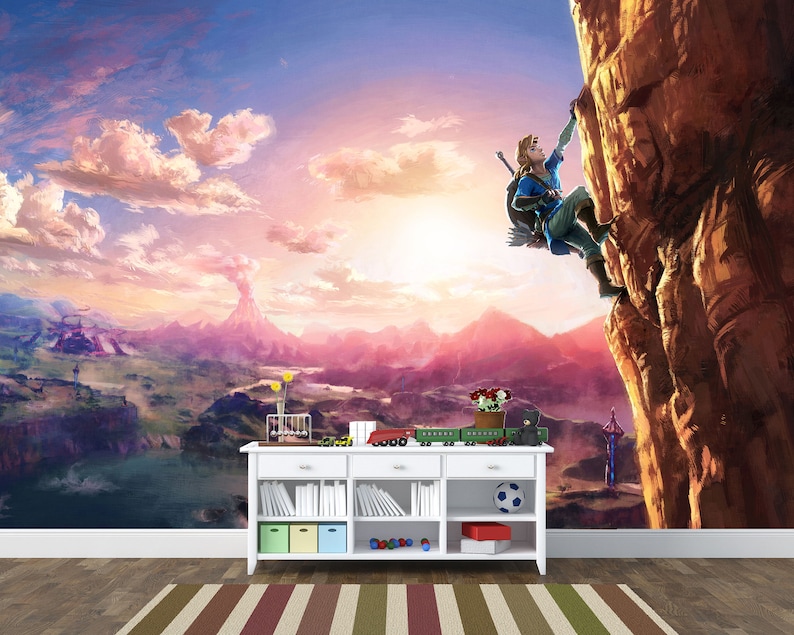 Zelda Wallpaper Legend of Zelda Gaming Mural Gamer Room Wall Decor Art ...